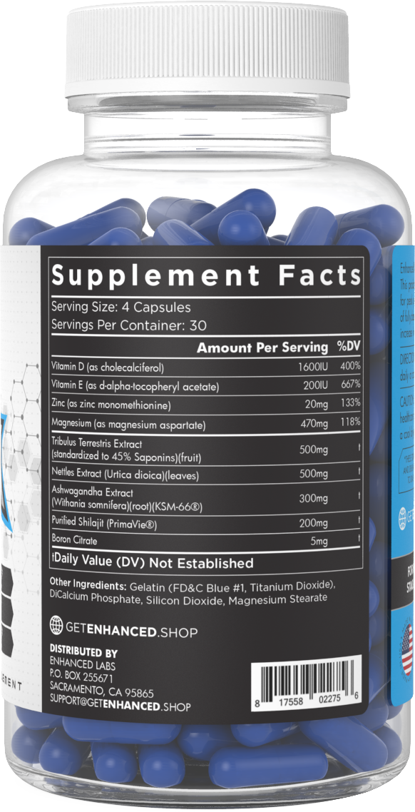 Blue Ox Testosterone Booster - 120 Capsules – Enhanced Labs India